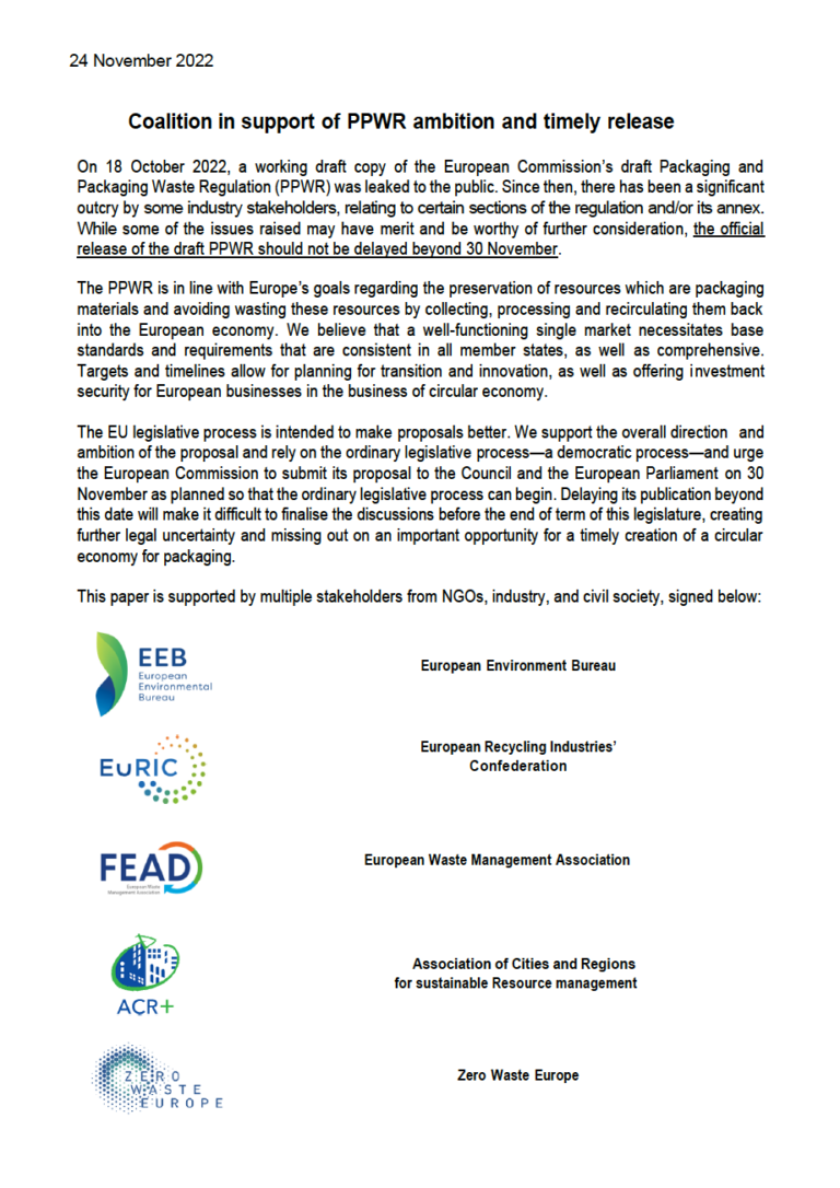 Packaging and Packaging Waste Regulation (PPWR) - Reloop Platform