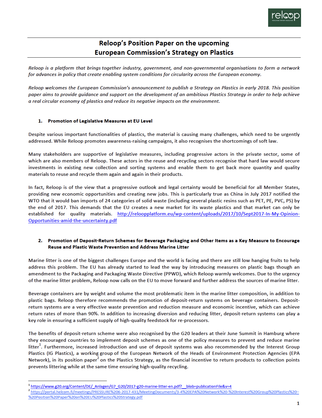 Position Paper on the Upcoming European Commission's Strategy on ...