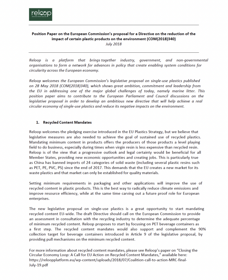 Position Paper on the EC's Proposal for a Directive on the Reduction of ...