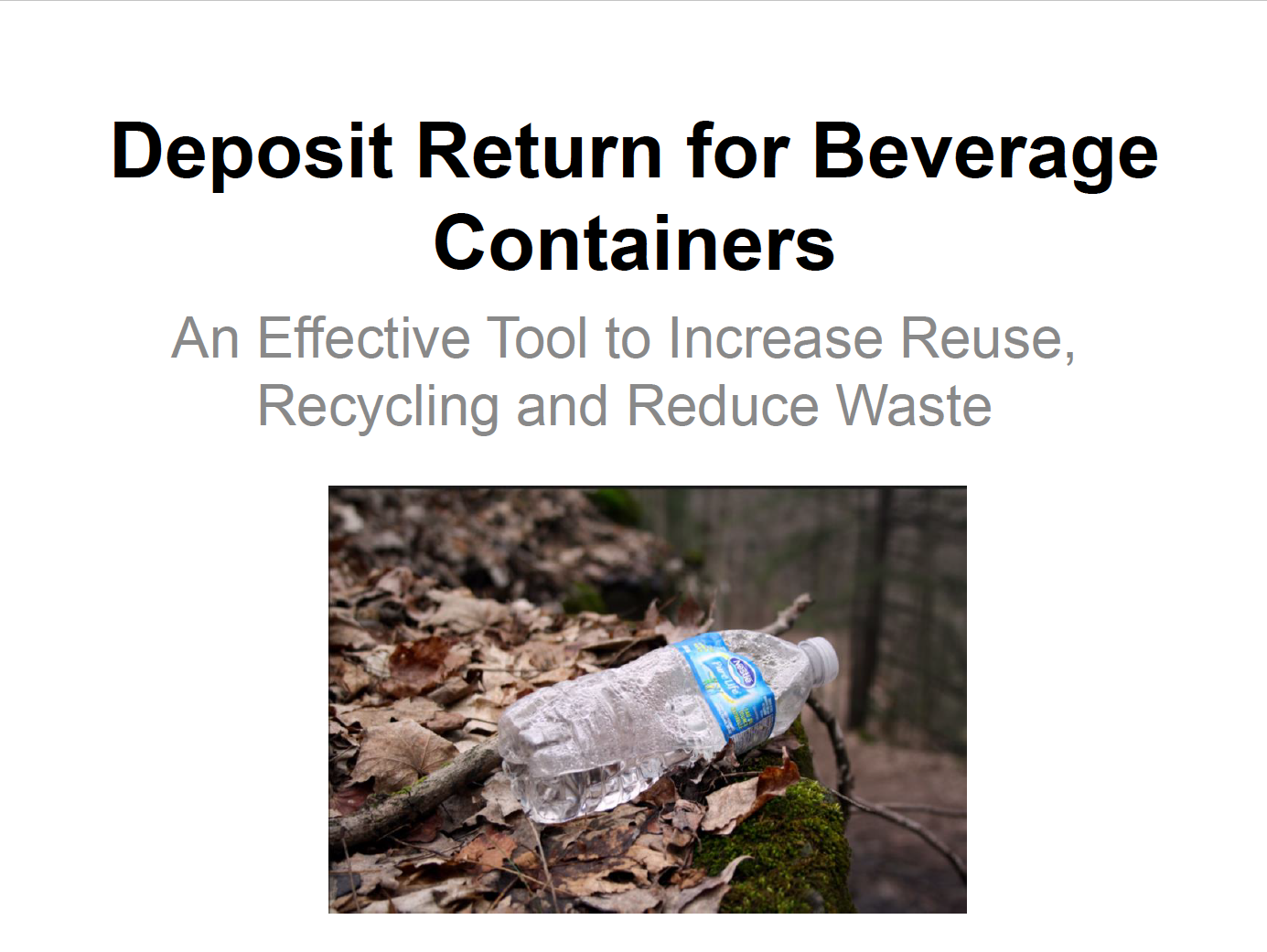 Deposit Return for Beverage Containers: An Effective Tool to Increase ...