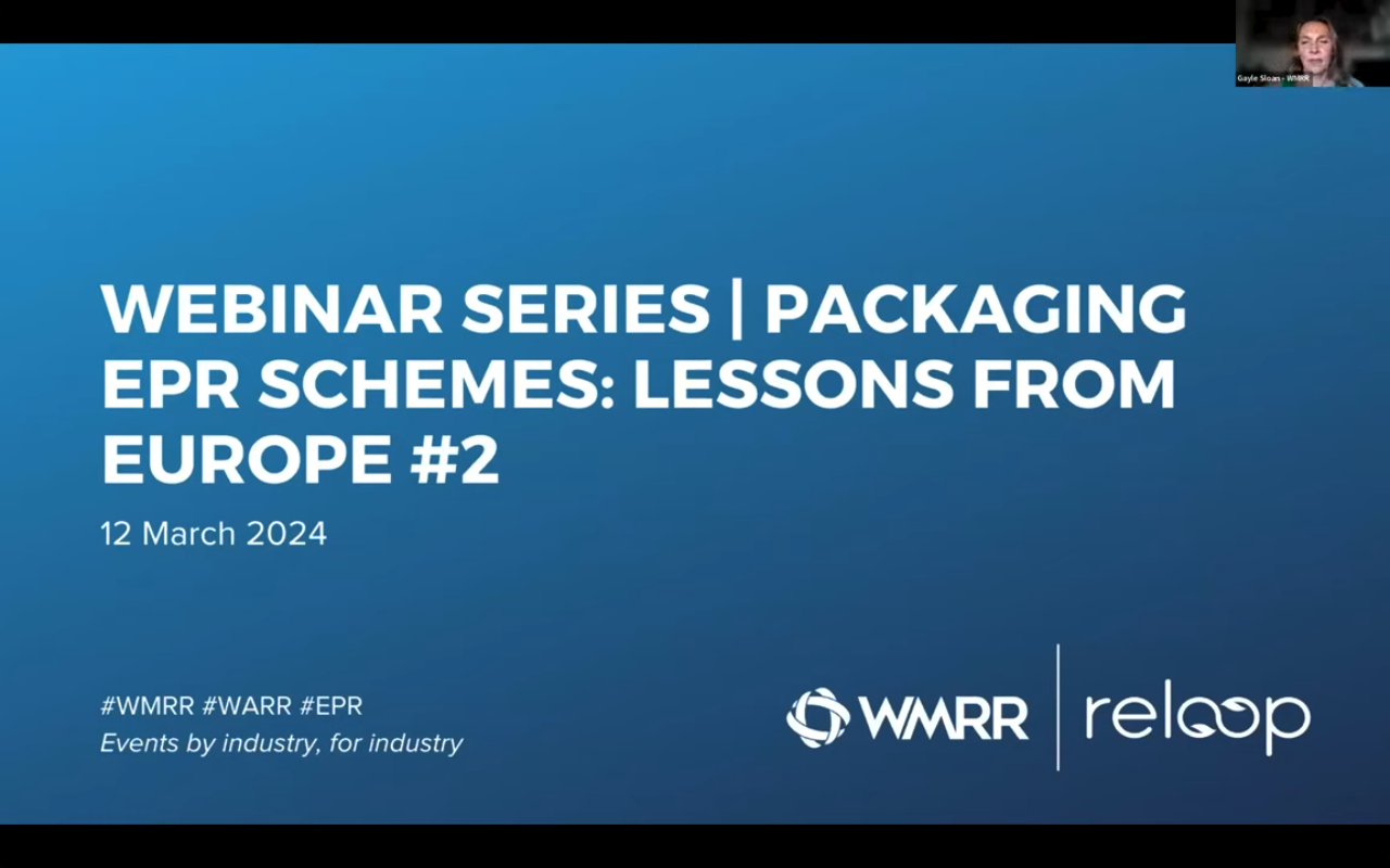 Webinar Series: Packaging EPR Schemes: Lessons from Europe (France ...