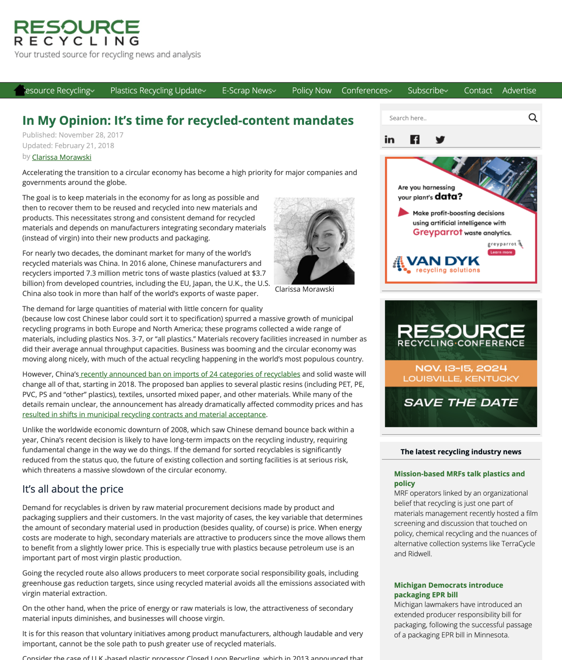 Closing the Loop Programme - Reloop Platform