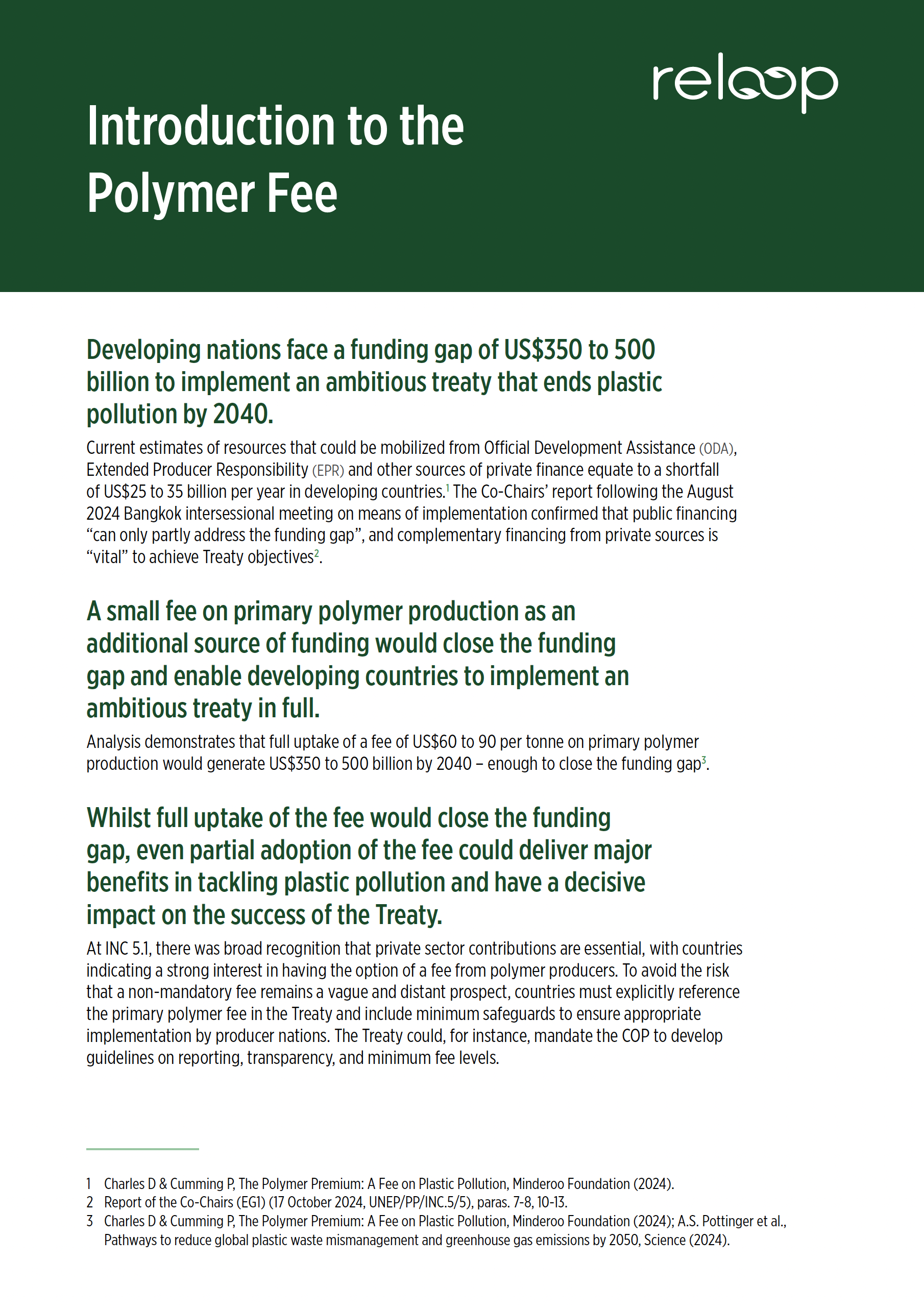 Introduzione alla tariffa sui polimeri - Reloop Piattaforma